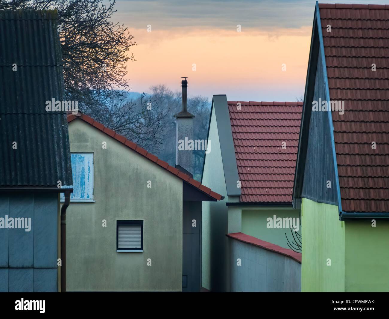 concrete residential houses packed closely together Stock Photo - Alamy