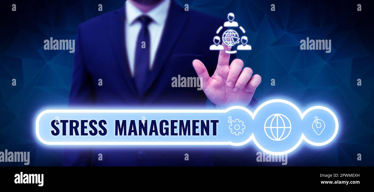 Hand writing sign Stress Management, Conceptual photo learning ways of ...