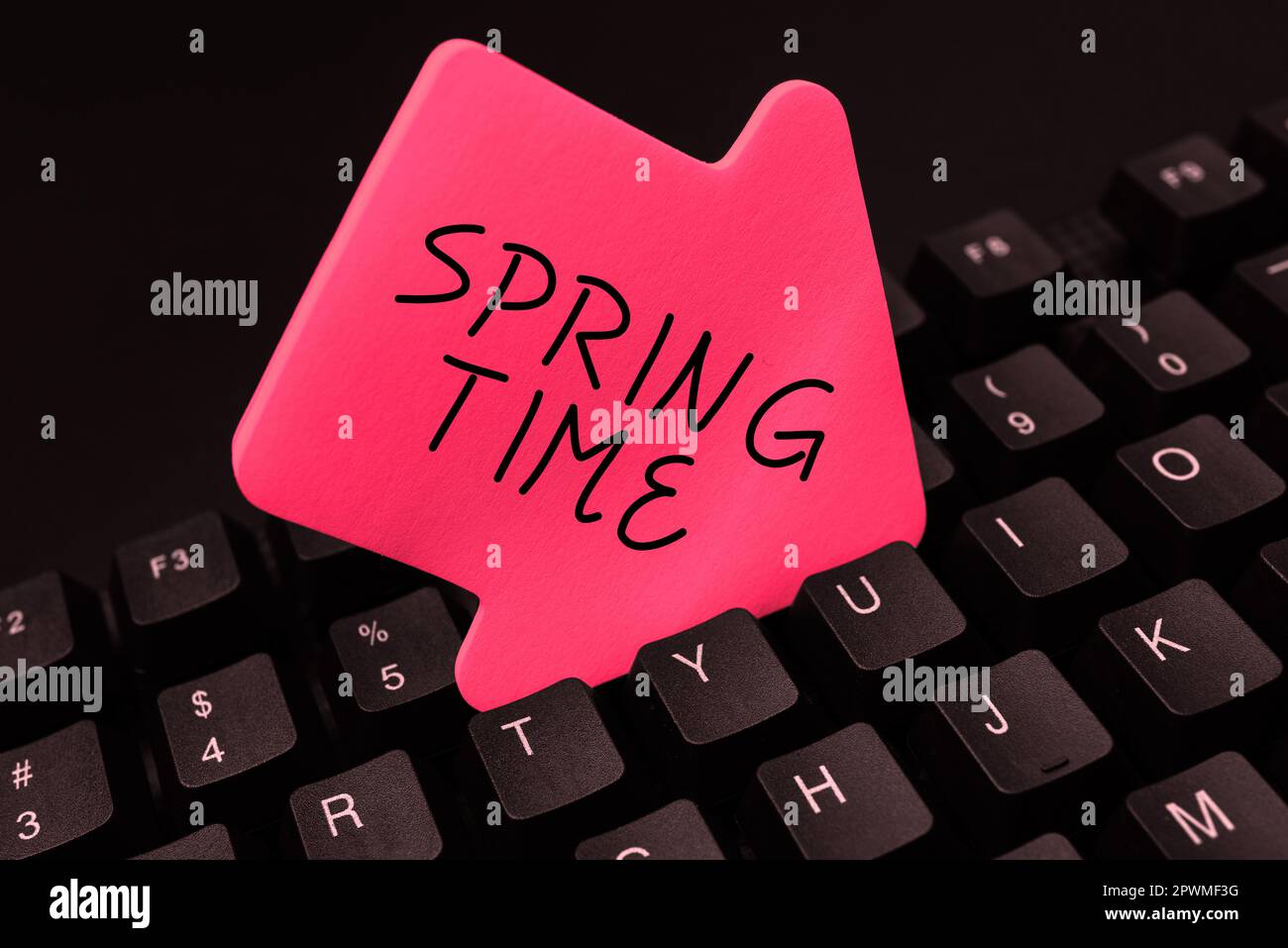 Text caption presenting Spring Time, Conceptual photo temperate season ...
