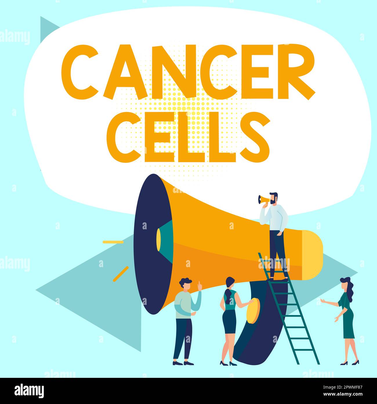 Text caption presenting Cancer Cells, Business concept forming solid ...