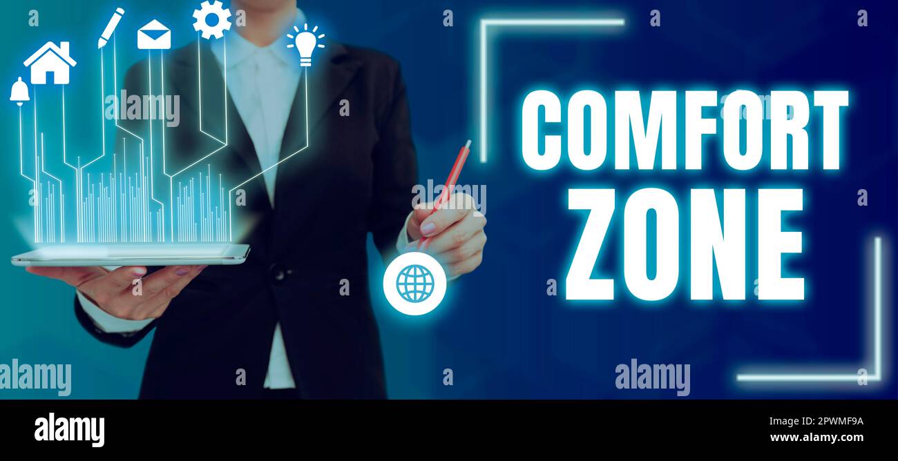 Inspiration showing sign Comfort Zone, Conceptual photo A situation ...