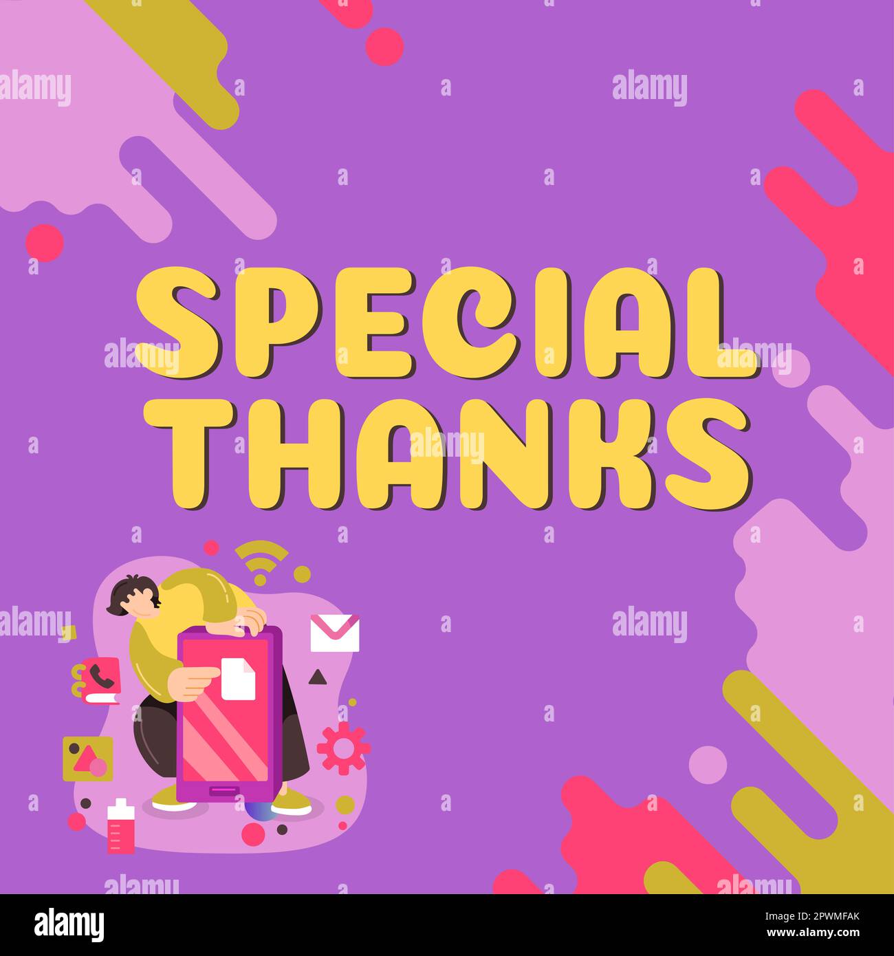 Handwriting text Special Thanks, Business concept expression of ...