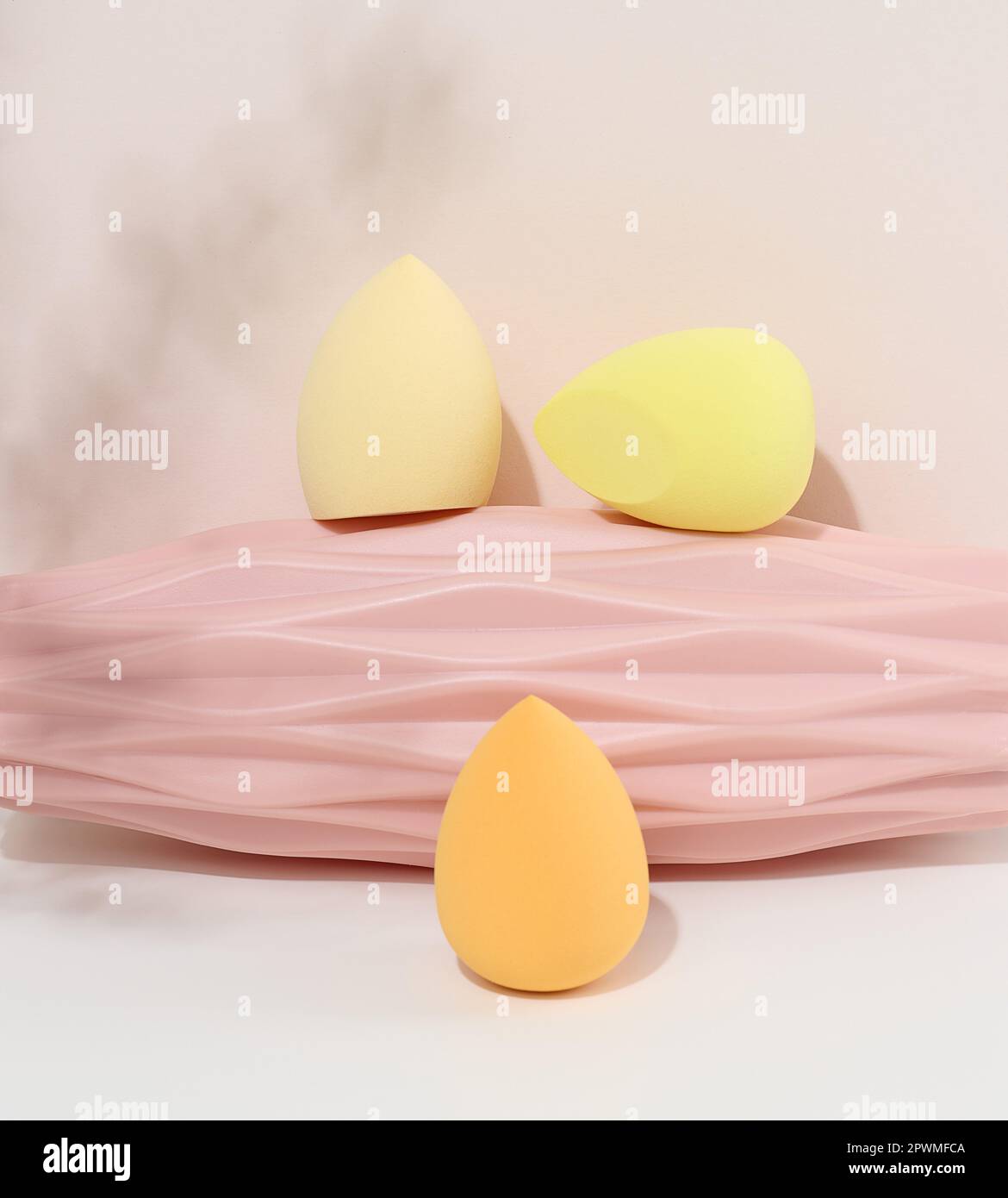 Oval new egg-shaped sponges for cosmetics and foundation Stock Photo ...