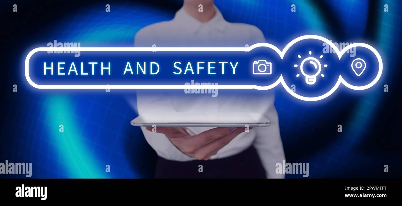Conceptual display Health And Safety, Business showcase Taking the ...