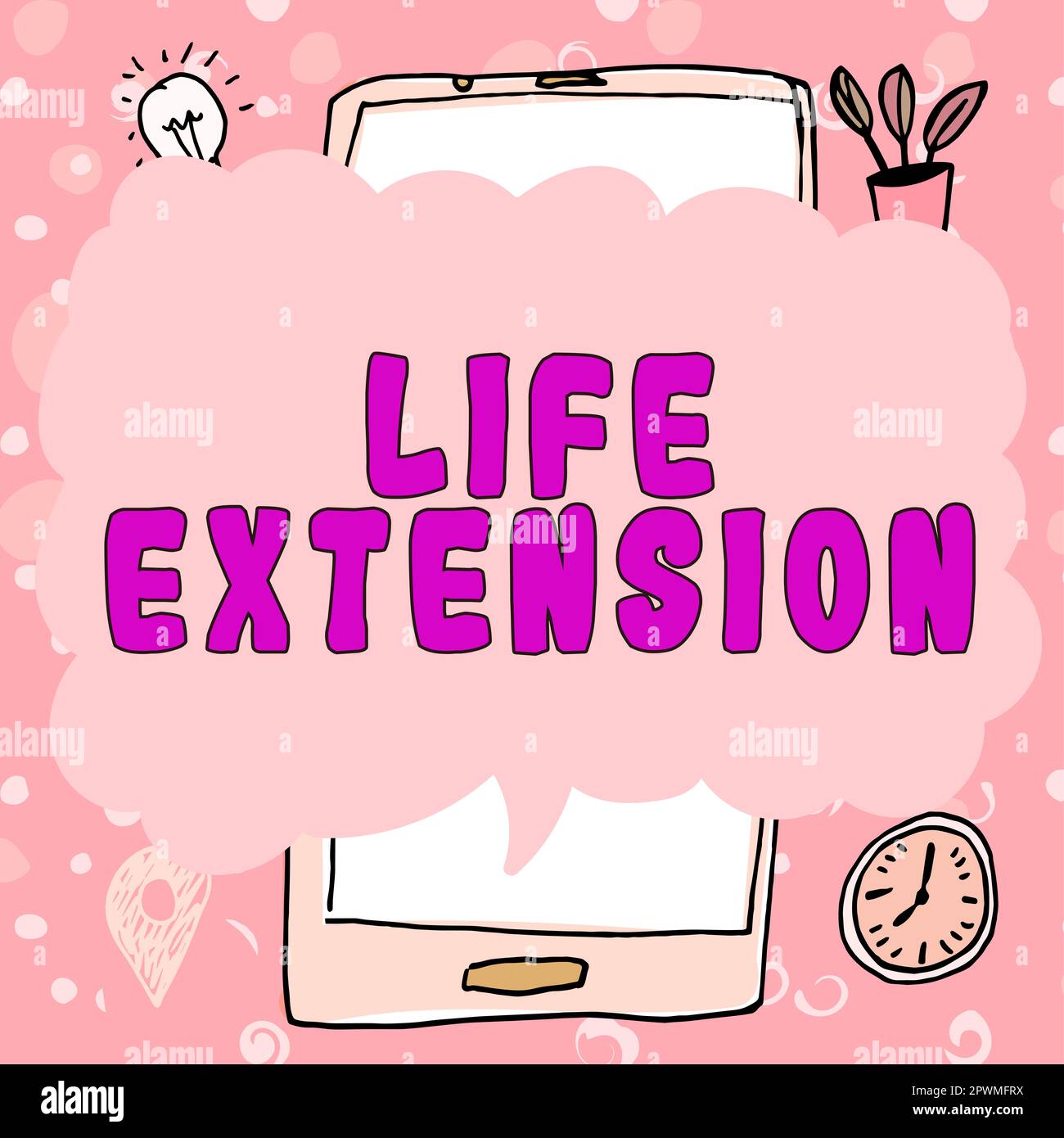 Hand writing sign Life Extension, Internet Concept able to continue ...
