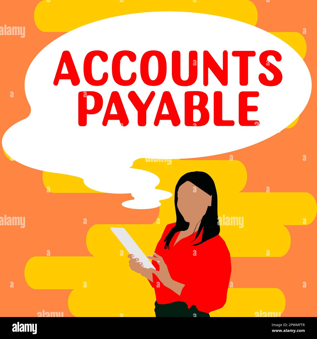 Text sign showing Accounts Payable, Concept meaning money owed by a ...