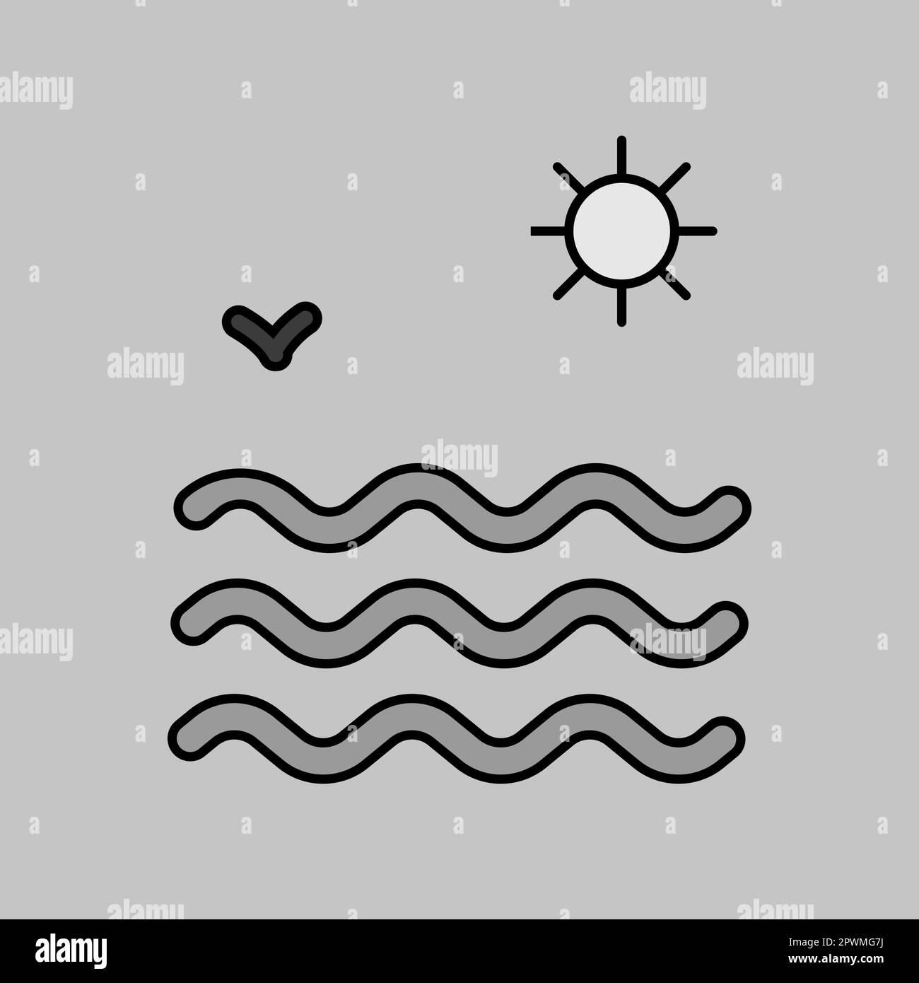 Ocean waves logo sea Black and White Stock Photos & Images - Alamy