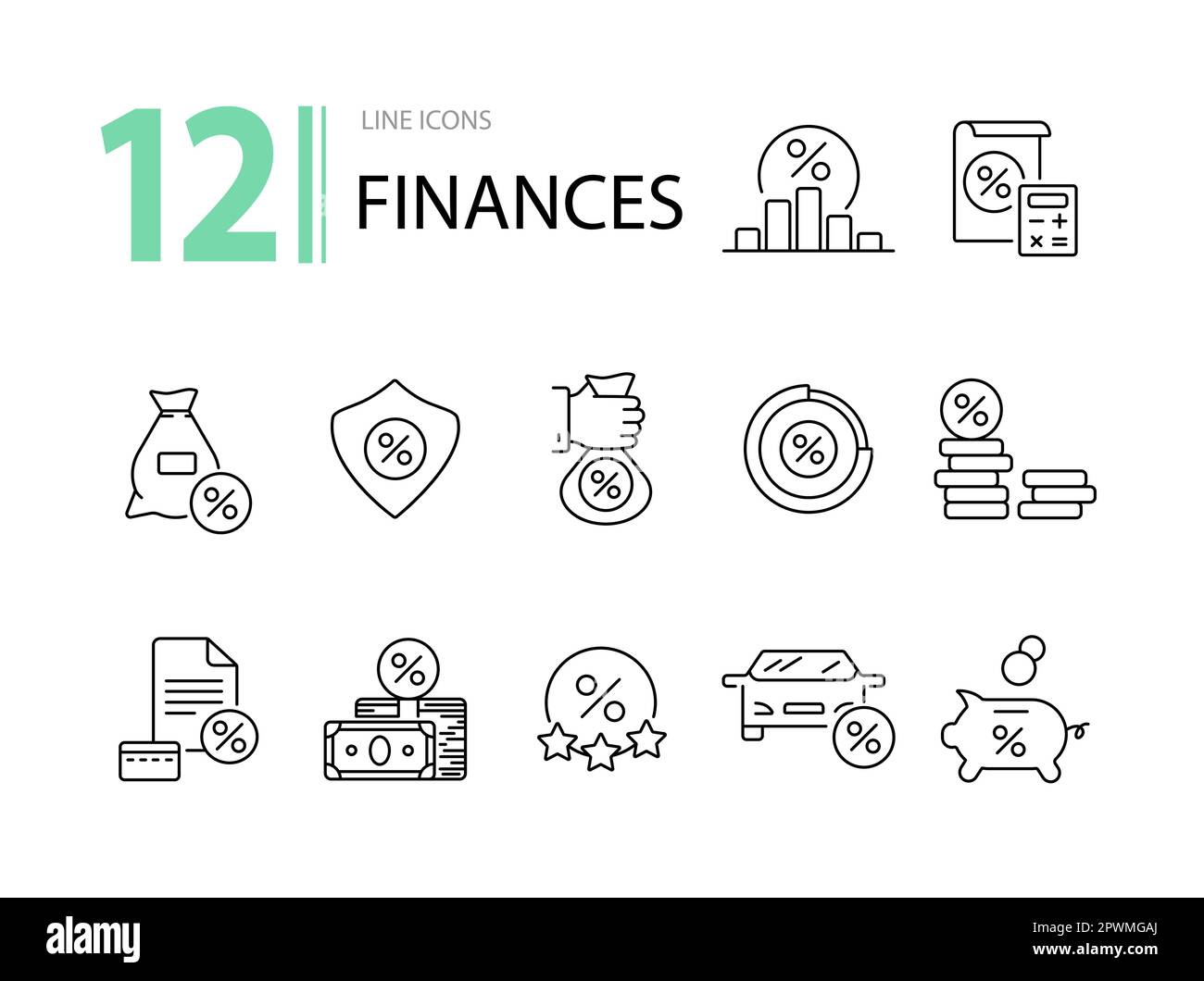 Finances icon set hi-res stock photography and images - Alamy