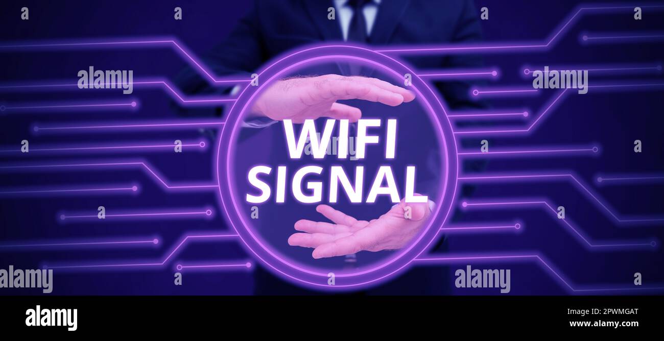Hand writing sign Wifi Signal, Conceptual photo provide wireless high ... Hand writing sign Wifi Signal, Conceptual photo provide wireless high ...