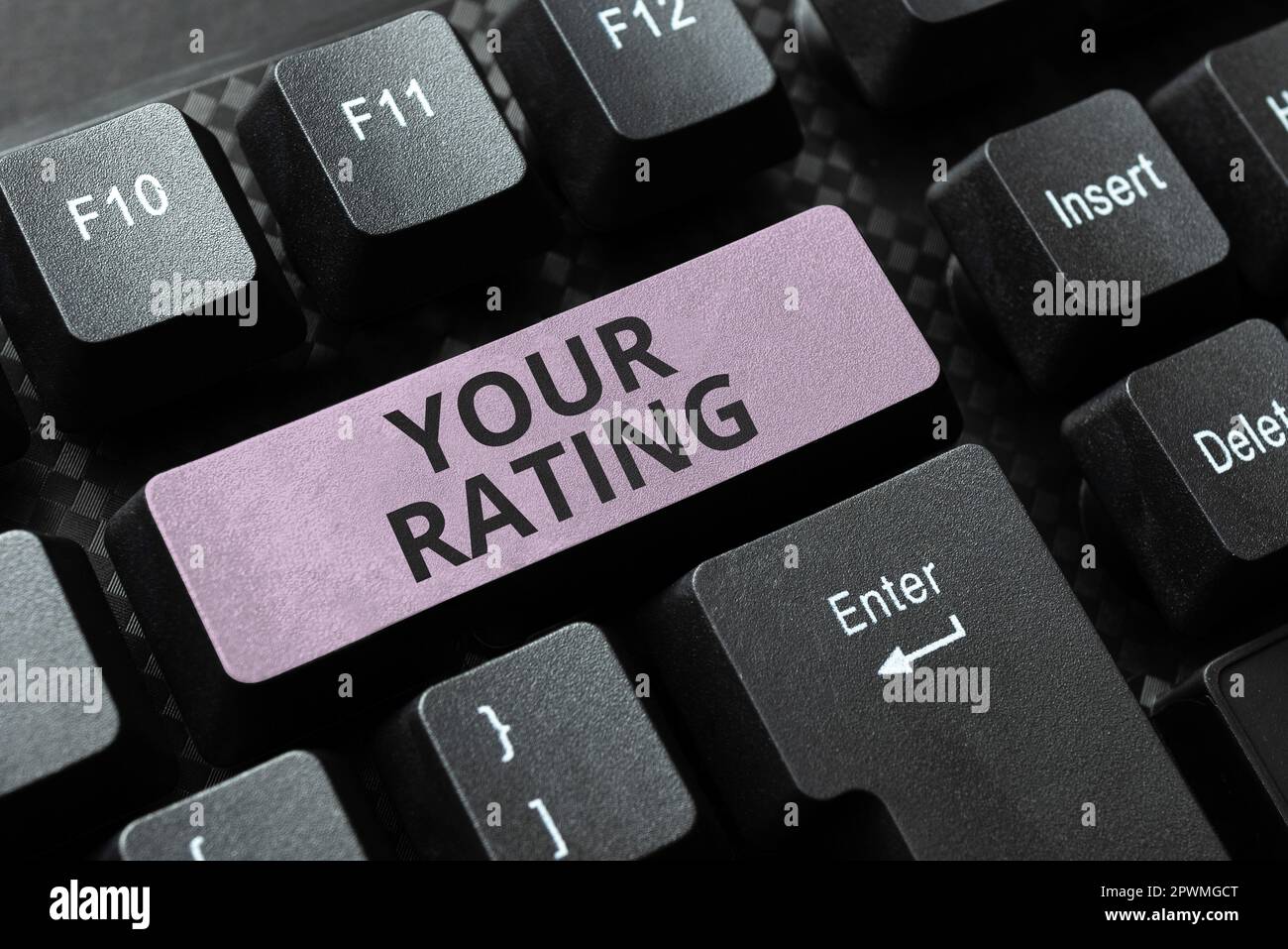 Writing displaying text Your Rating, Word Written on score or ...