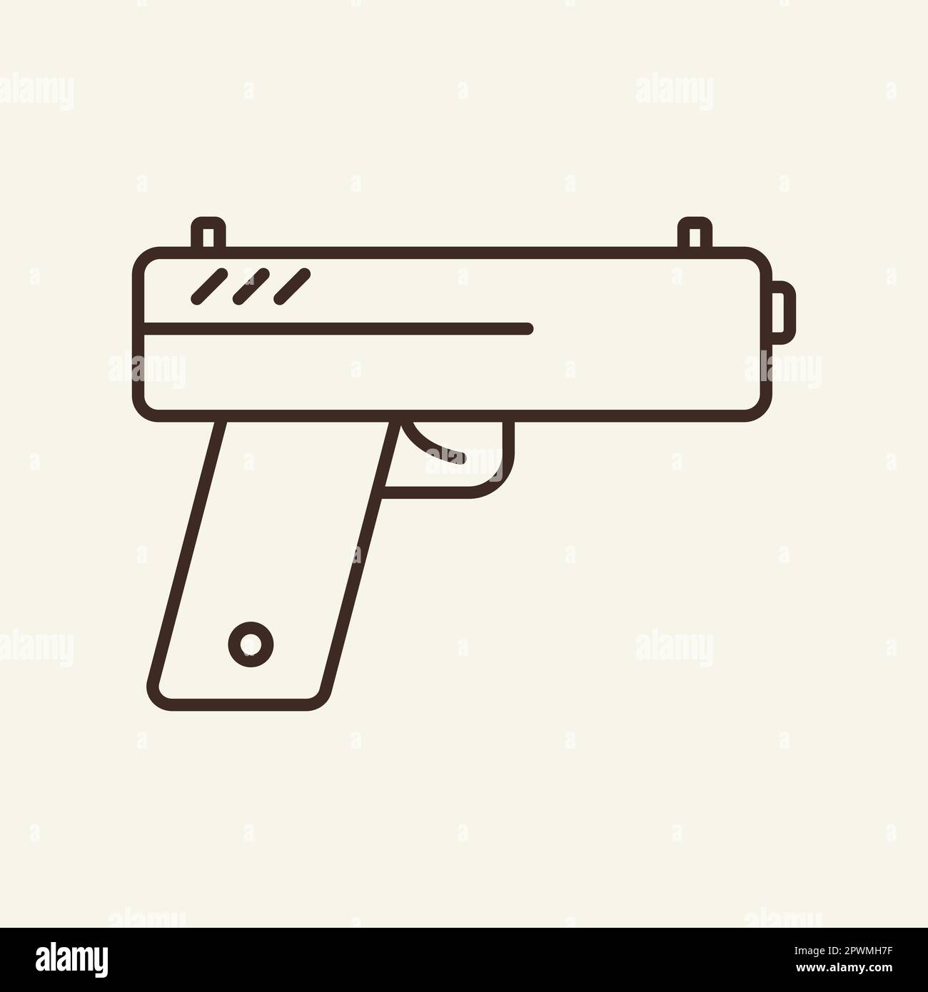 Handgun line icon Stock Vector Image & Art - Alamy