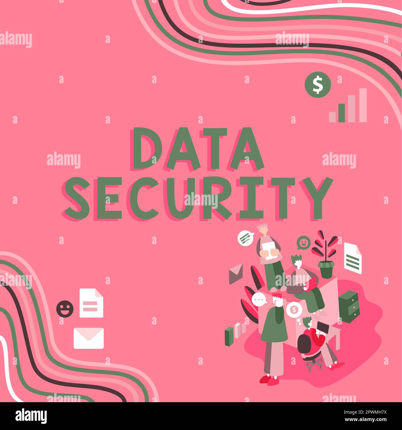 Handwriting text Data Security, Internet Concept Confidentiality Disk Encryption Backups ...