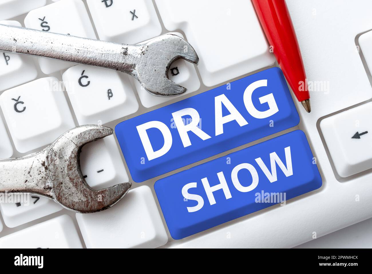 Text caption presenting Drag Show, Word for competitive event where two ...