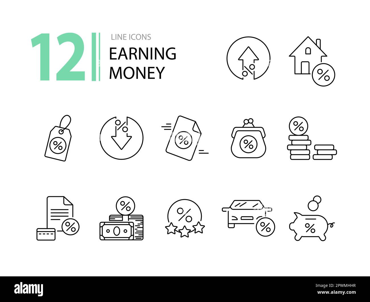 Earning money icon set Stock Vector Image & Art - Alamy