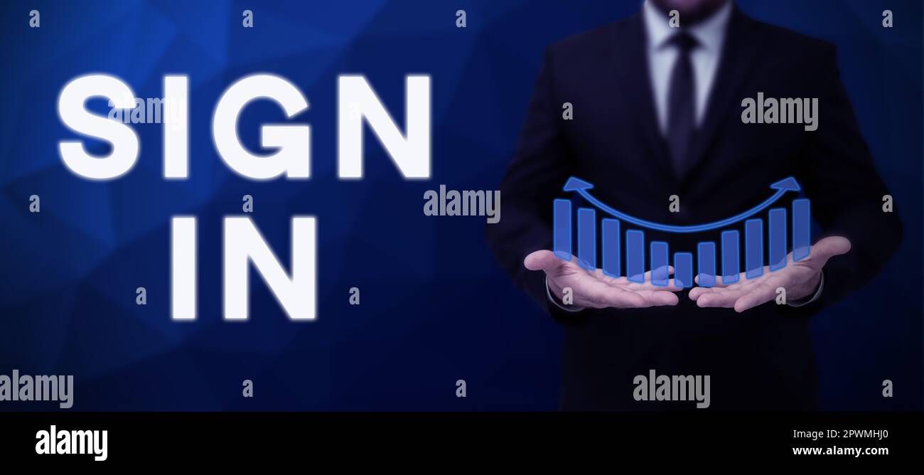 Conceptual caption Sign In, Conceptual photo to write your name on a ...