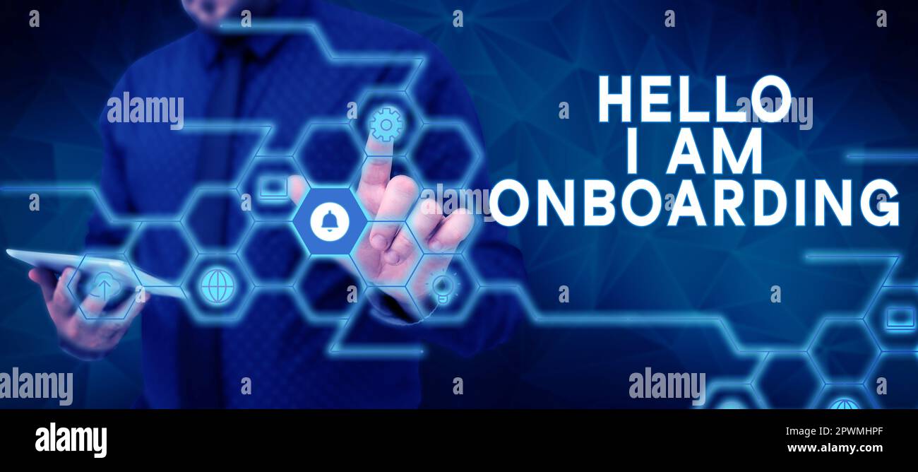 Conceptual caption Hello I Am Onboarding, Word Written on Action ...
