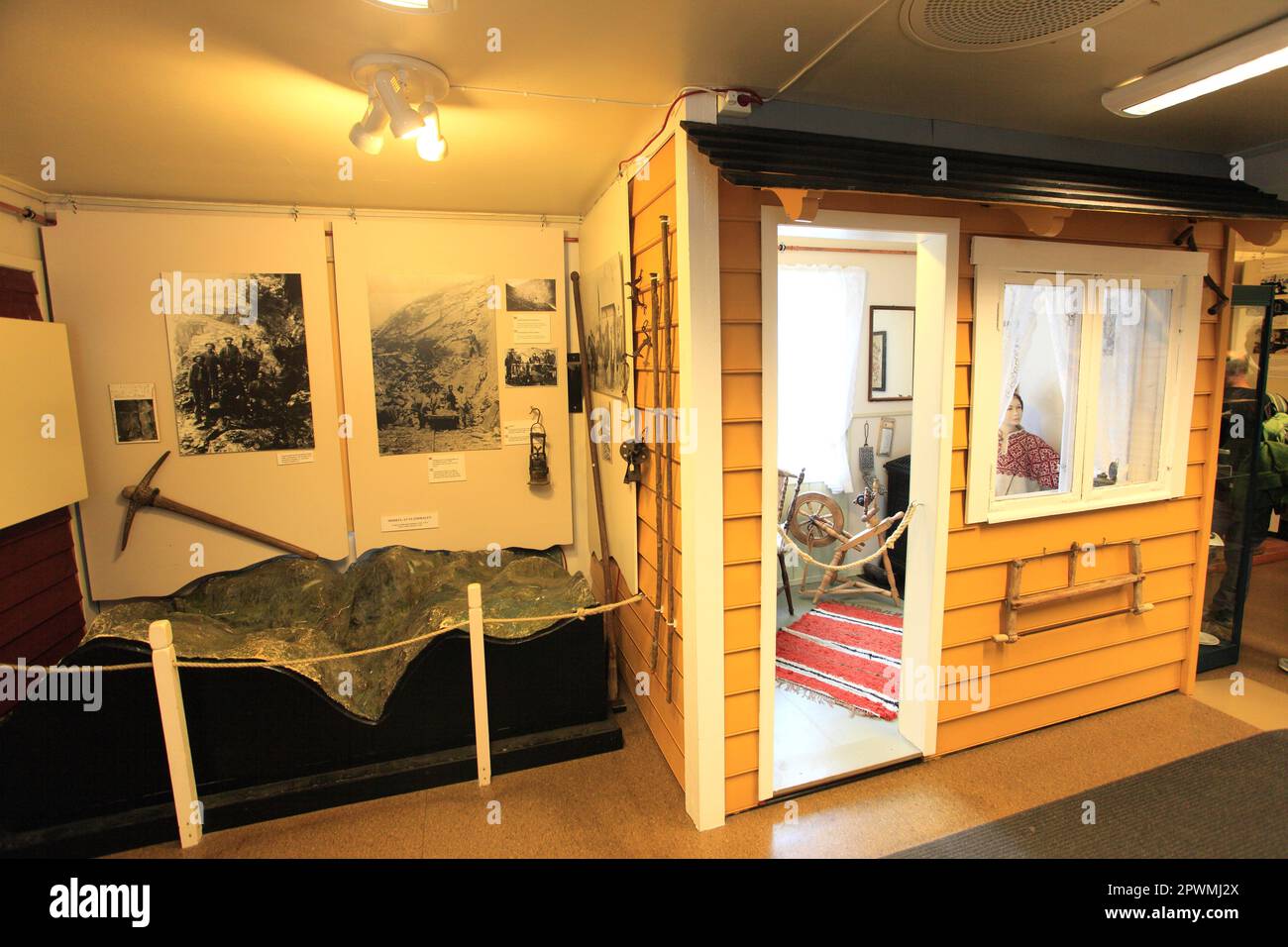 Interior view of the Flam Railway Museum, Flam town, Flamsdalen Valley ...
