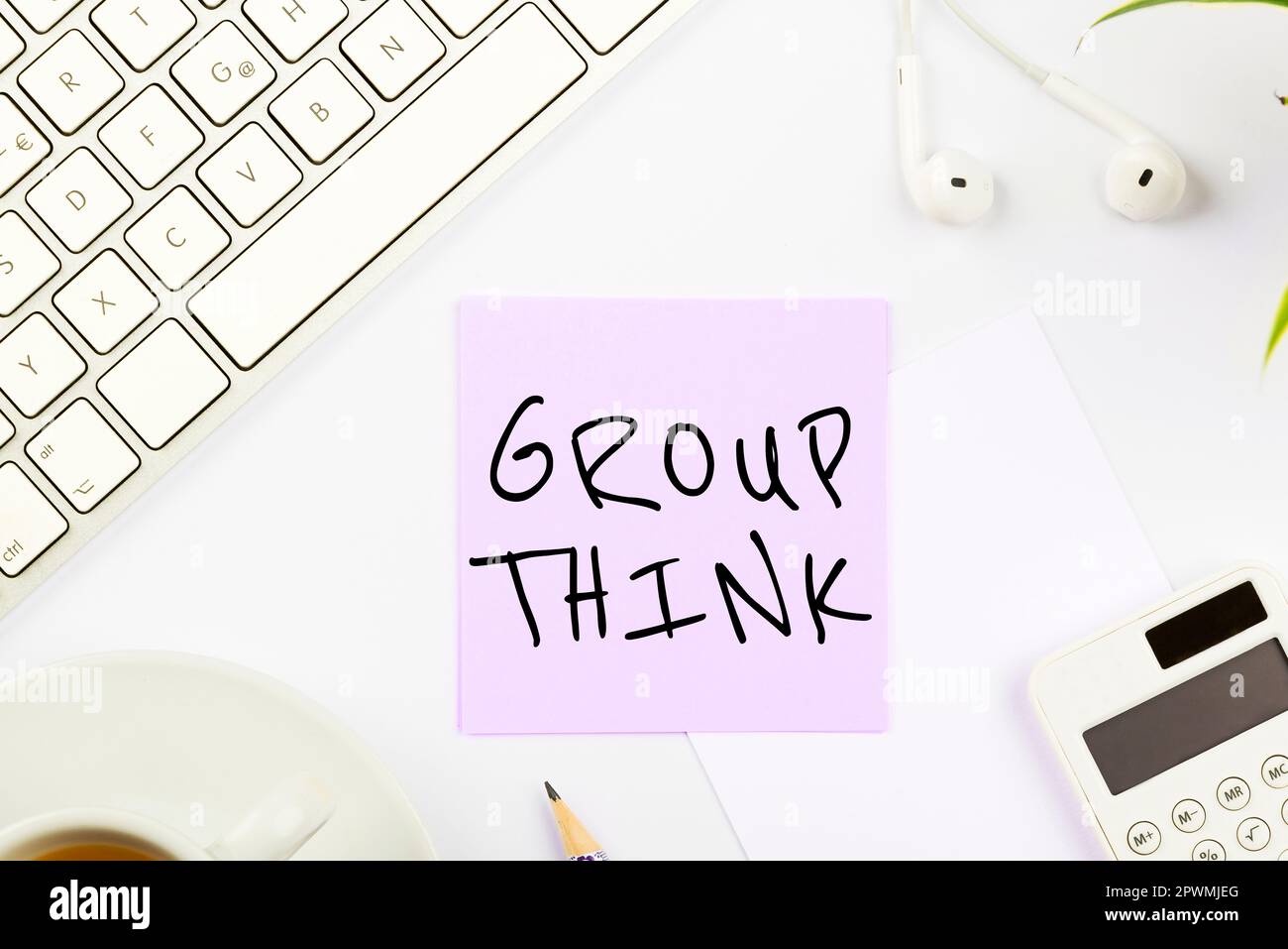 Writing displaying text Group Think, Word for gather either formally or ...