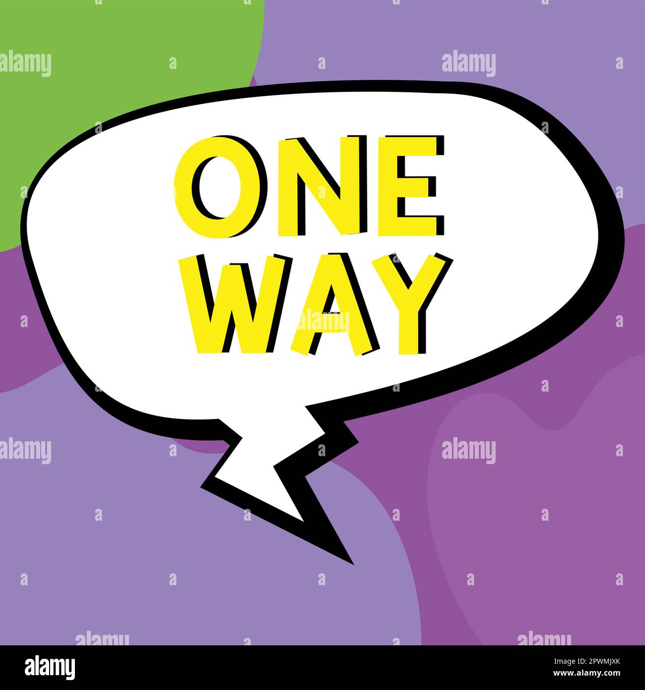 Conceptual caption One Way, Word for Only direction Street sign Traffic ...