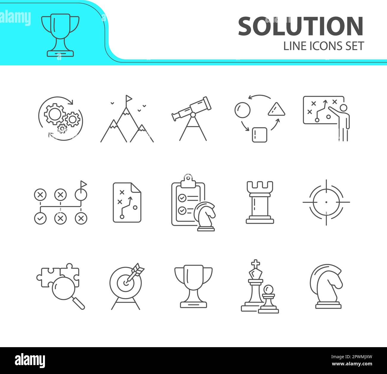 Icon business roadmap thin line Stock Vector Images - Alamy