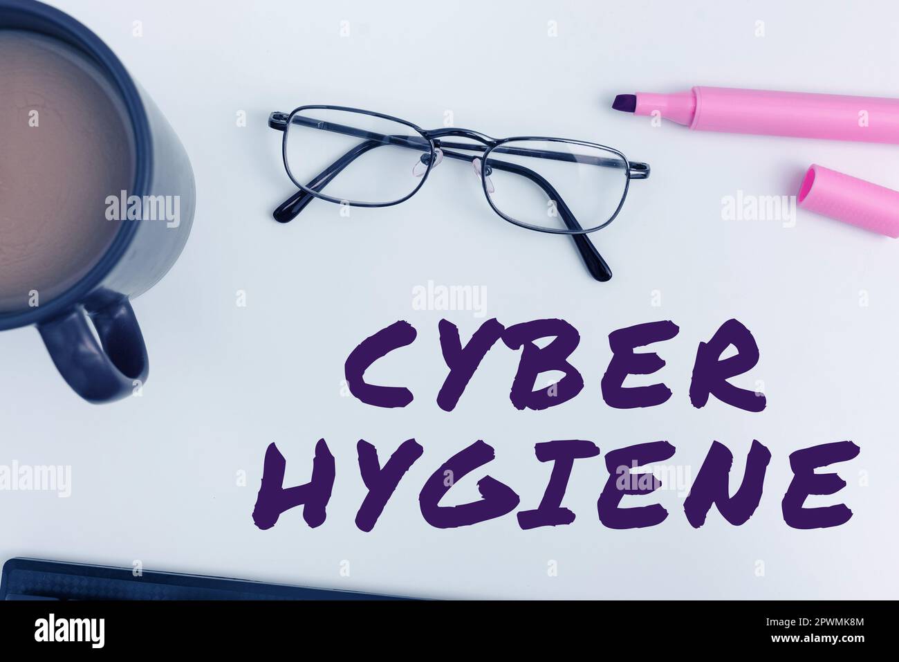 Handwriting text Cyber Hygiene, Business overview steps that computer users take to improve ...