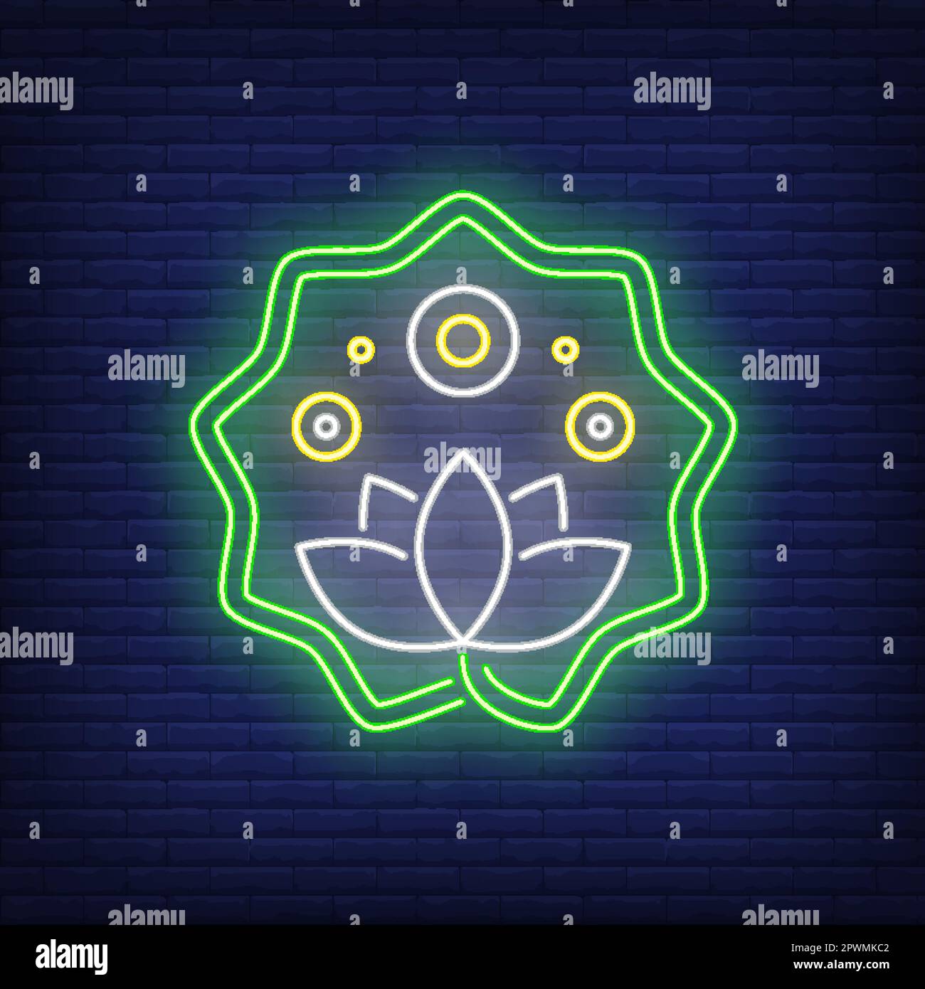 Lotus flower emblem neon sign Stock Vector Image & Art - Alamy