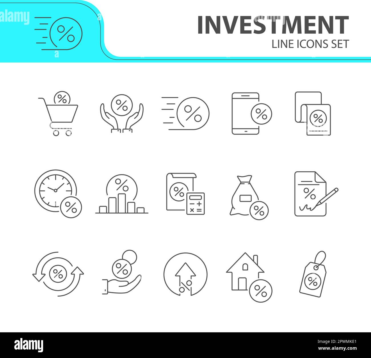 Investment icon set Stock Vector Image & Art - Alamy