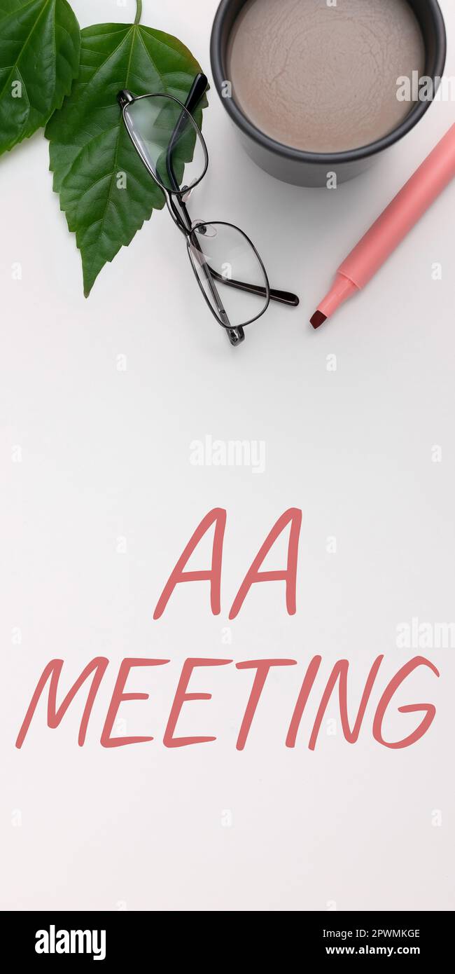 Inspiration showing sign Aa Meeting, Internet Concept gathering of ...