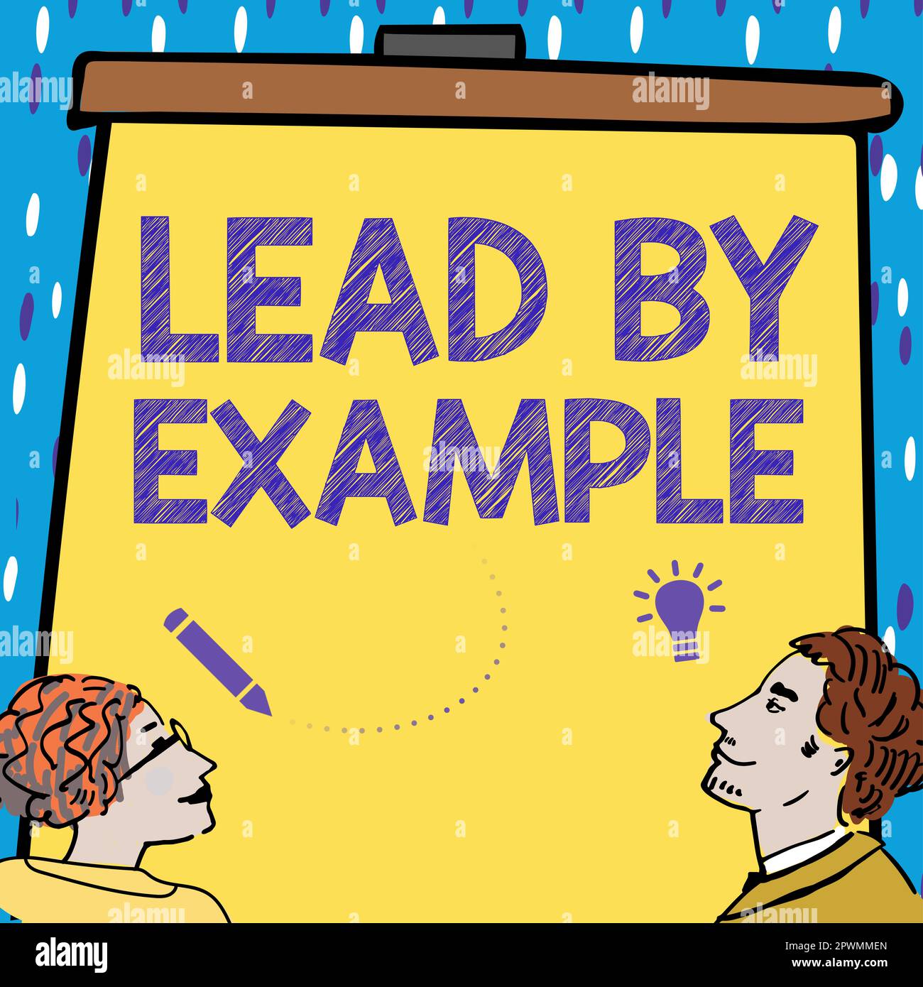 Conceptual caption Lead By Example, Word for Be a mentor leader follow ...