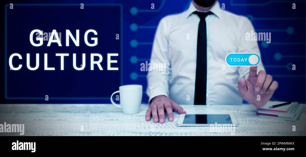 Hand writing sign Gang Culture, Business approach particular ...