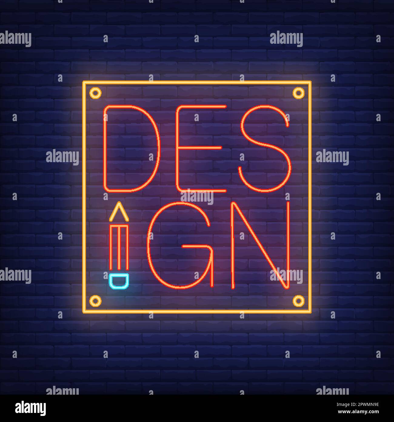 Design neon lettering on tablet Stock Vector Image & Art - Alamy