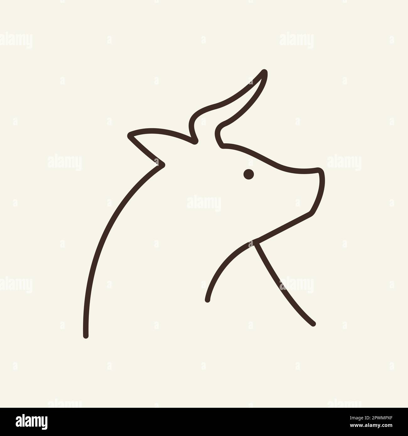 Bull head profile illustration Stock Vector Images - Alamy