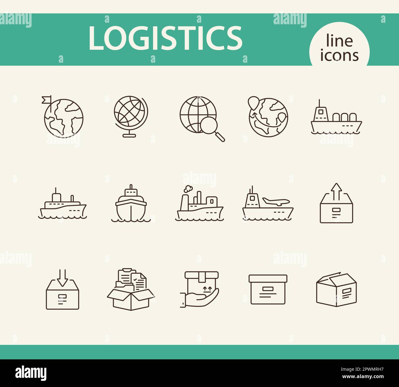 Logistics line icon set Stock Vector Image & Art - Alamy