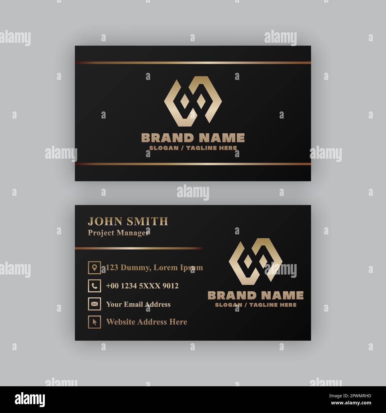Simple, modern and elegant business card design template. Editable ...