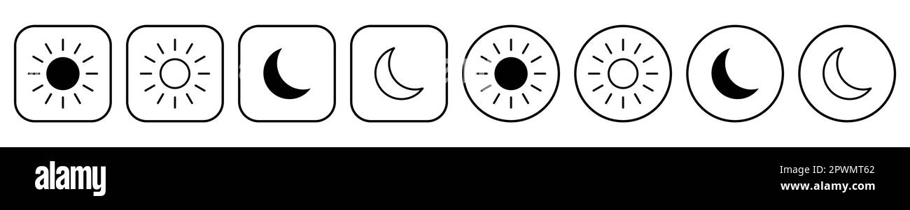 Set of night mode and day mode buttons. Vector 10 EPS Stock Vector ...