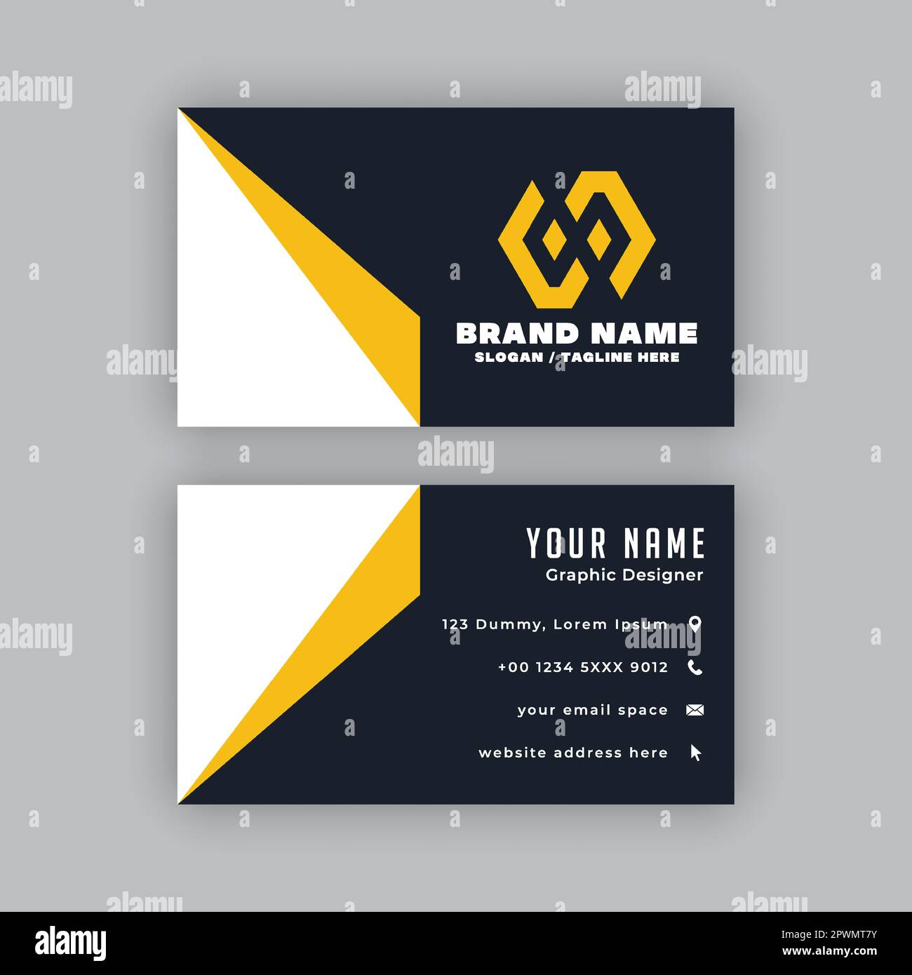 Simple, modern and elegant business card design template. Editable ...