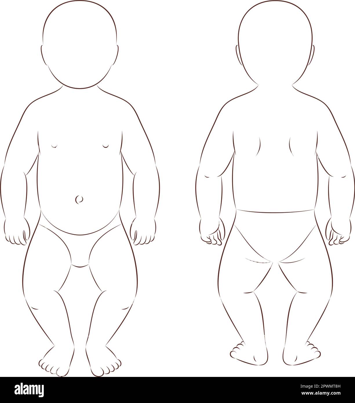 Figure of a baby. Front and back Stock Vector Image & Art - Alamy