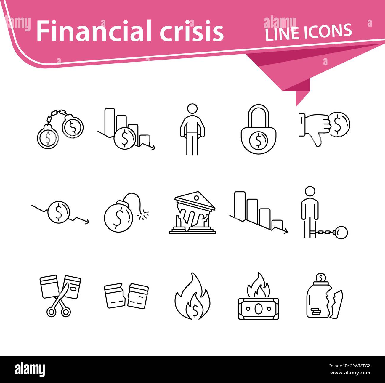 Financial crisis icons Stock Vector Image & Art - Alamy