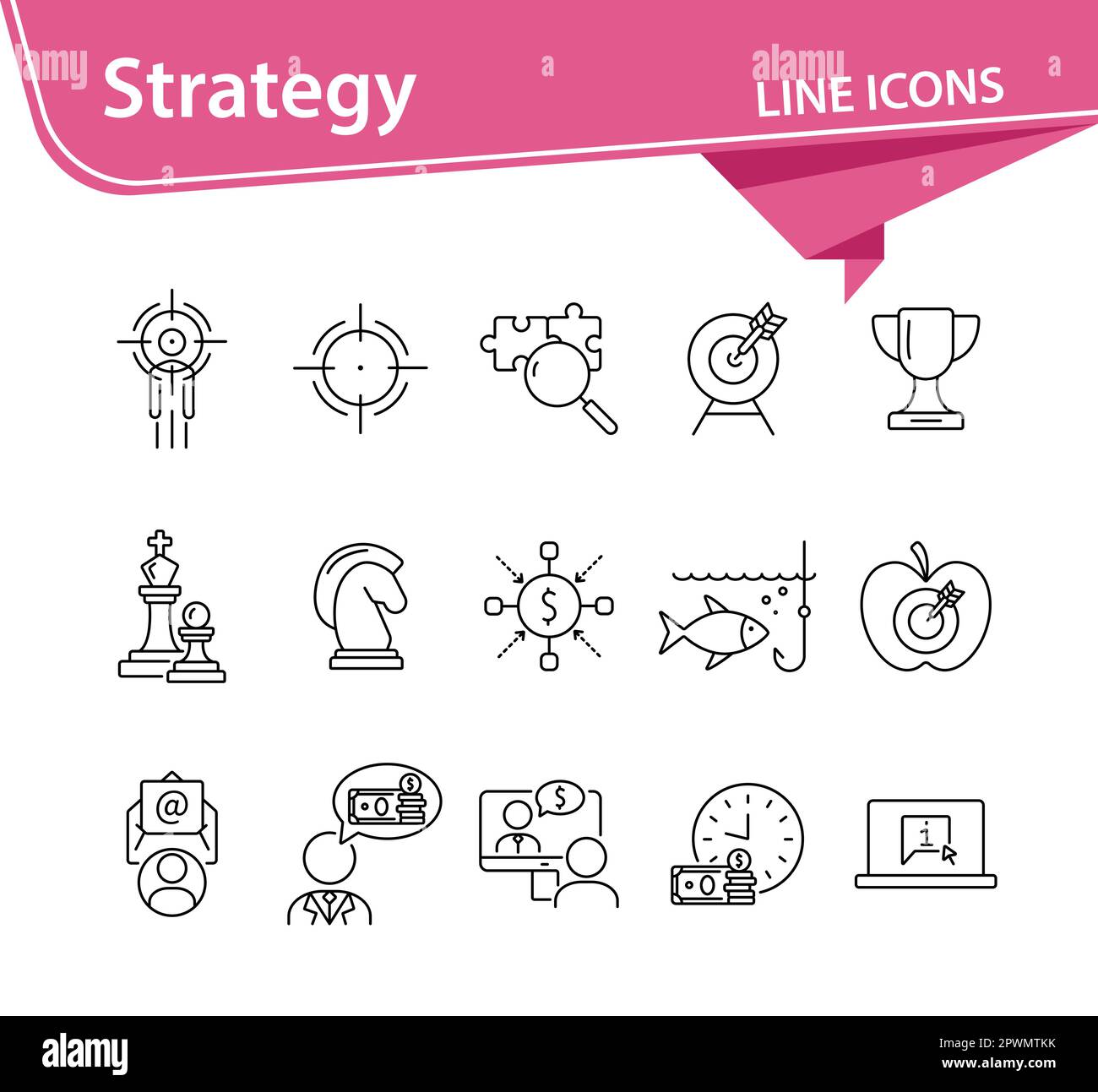 Strategy icon set Stock Vector Image & Art - Alamy