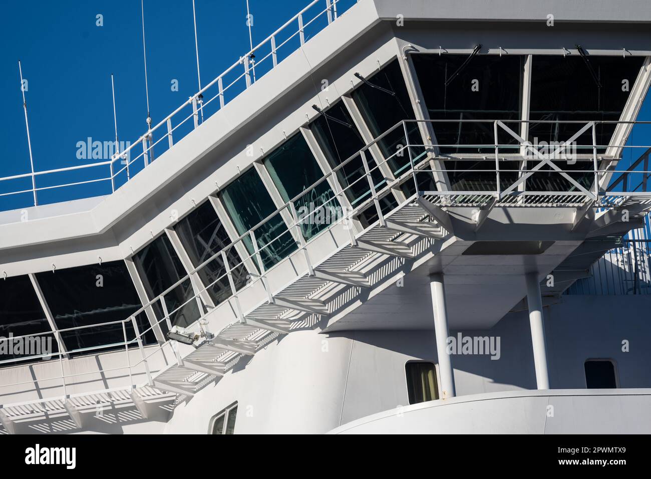 The bridge of a large passenger ferry Stock Photo - Alamy