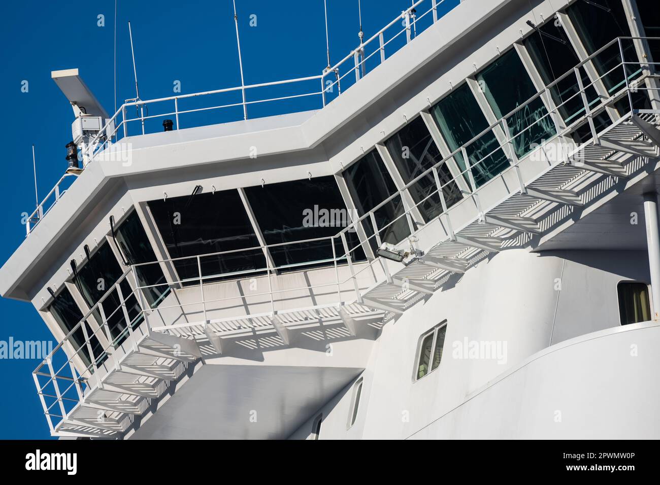 The bridge of a large passenger ferry Stock Photo - Alamy