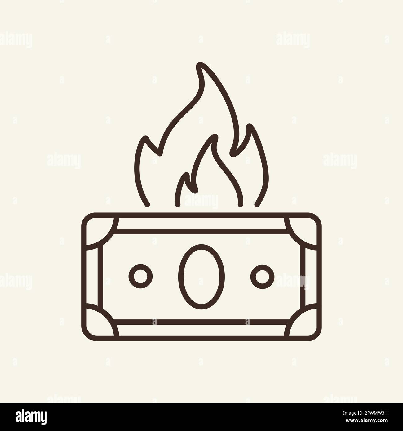 Burning cash money banknote flame Stock Vector Images - Alamy