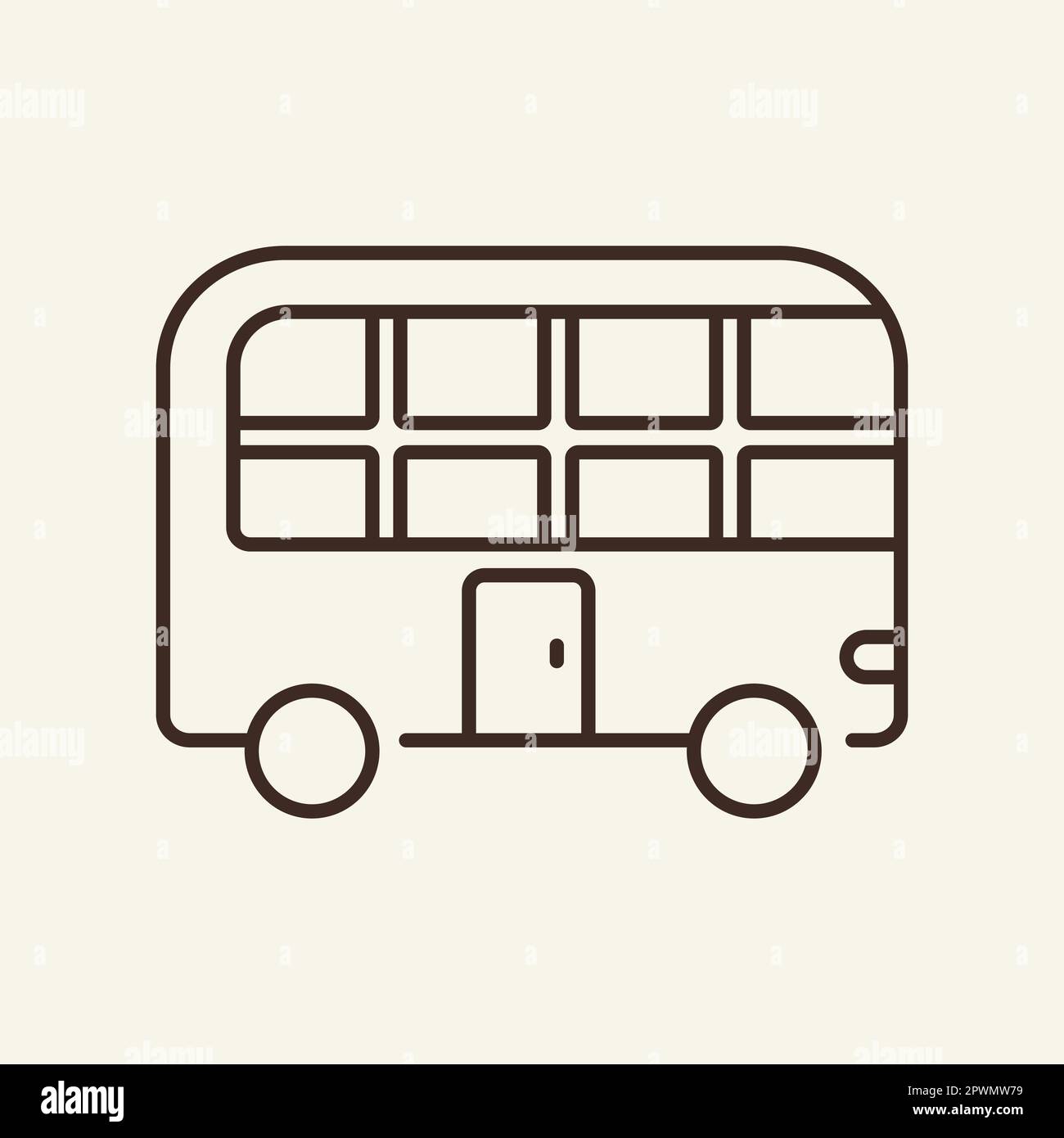 Line double decker bus Stock Vector Images - Alamy