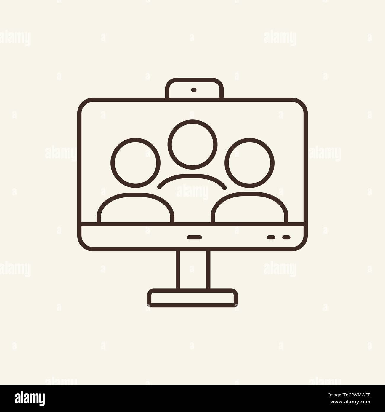 Video conferencing line icon Stock Vector Image & Art - Alamy