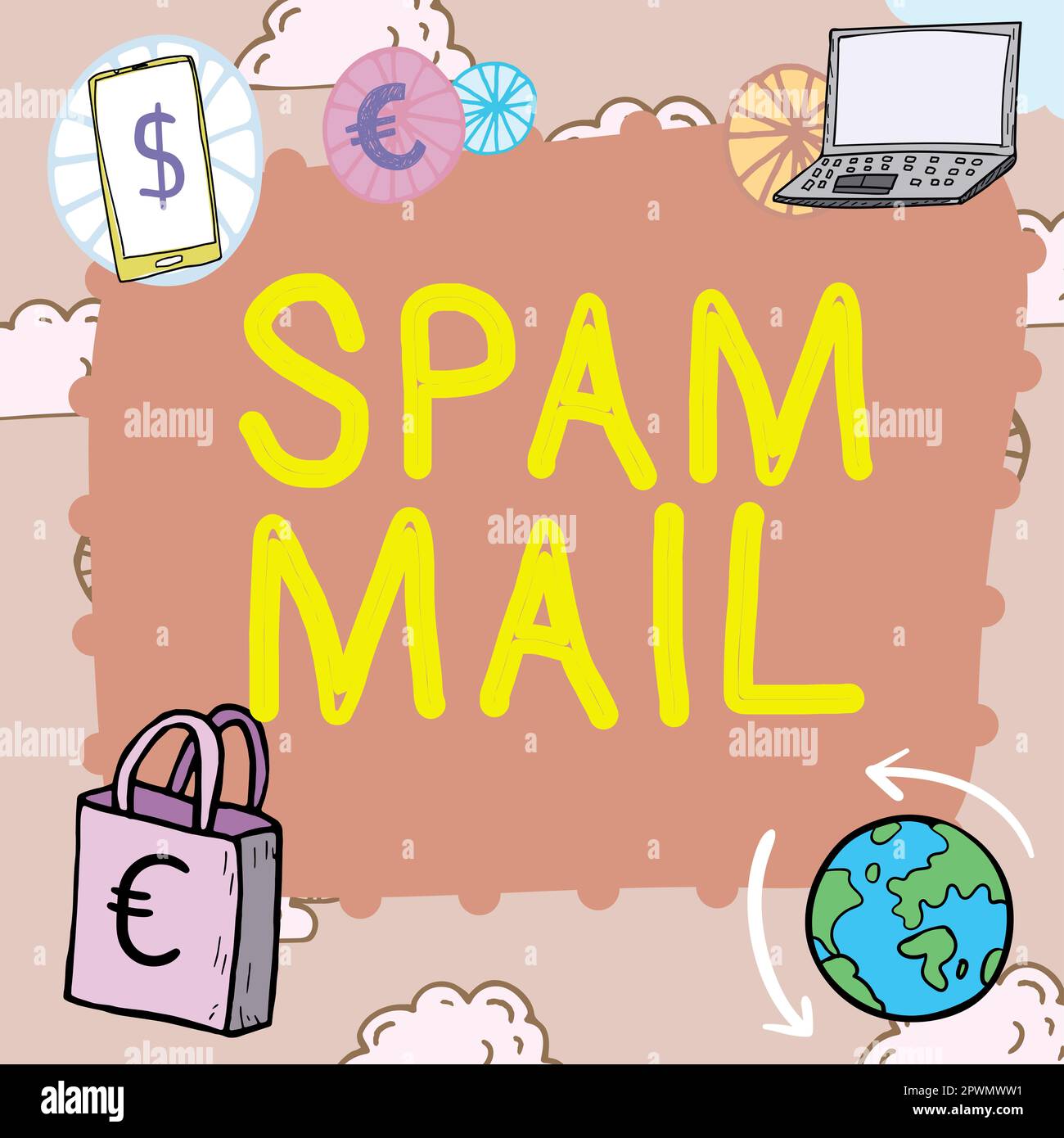 Conceptual caption Spam Mail, Business idea Intrusive advertising ...