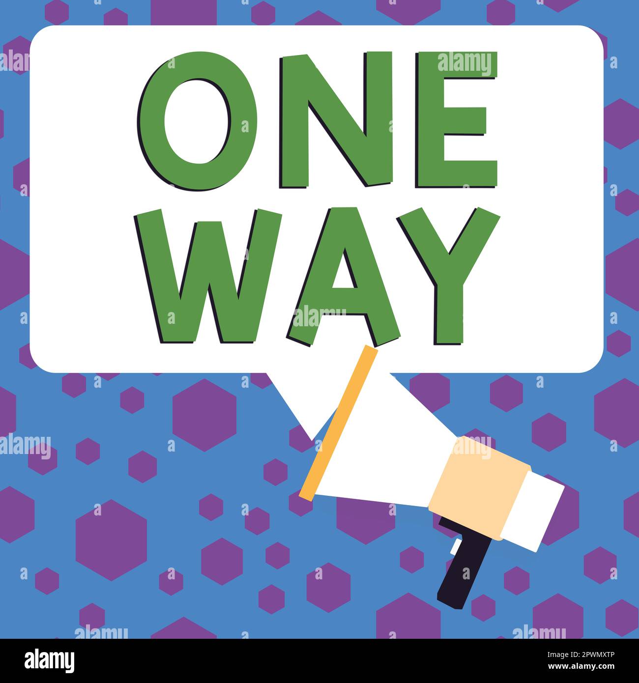 Sign displaying One Way, Business concept Only direction Street sign ...