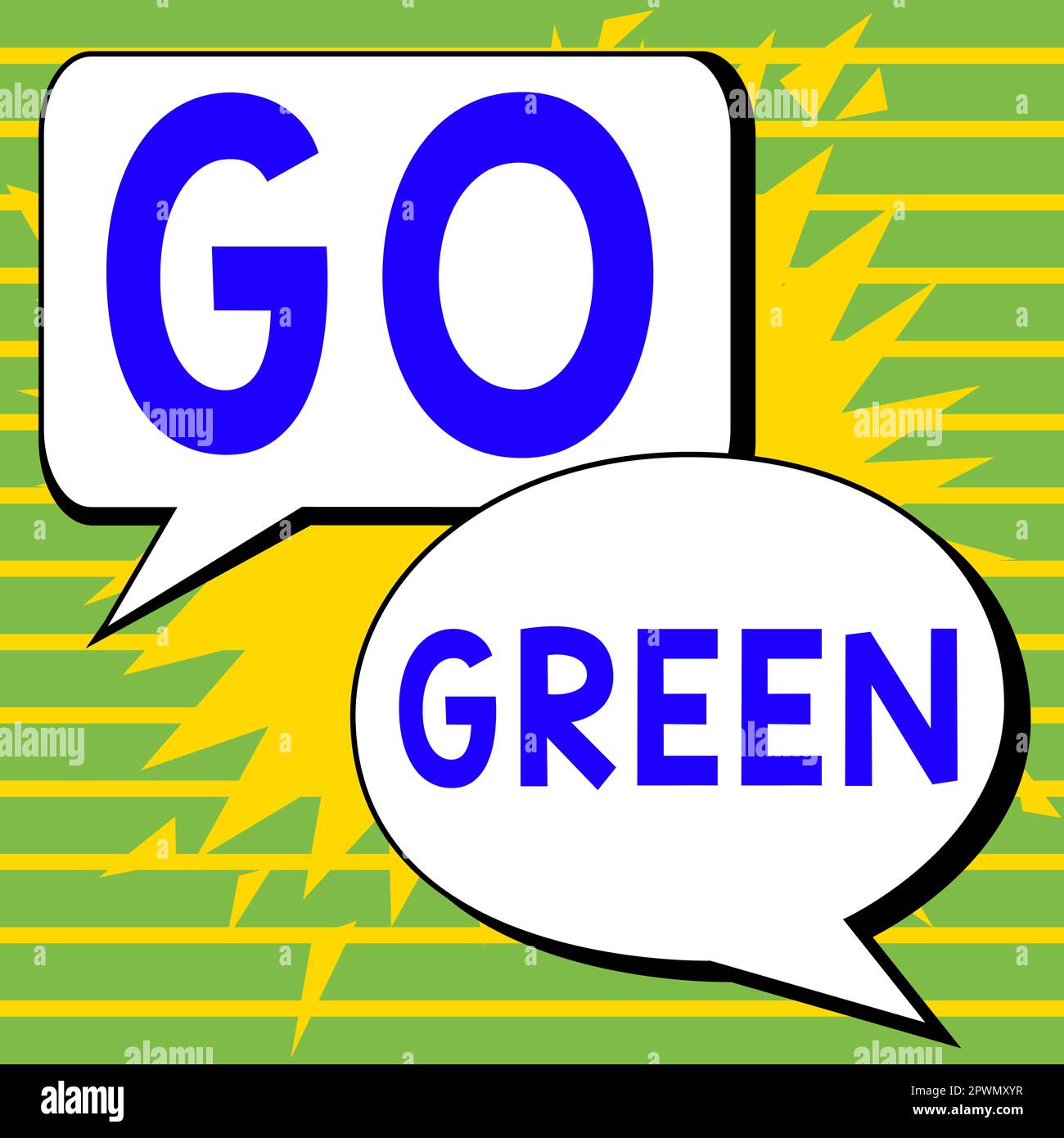 Text caption presenting Go Green, Concept meaning making more ...