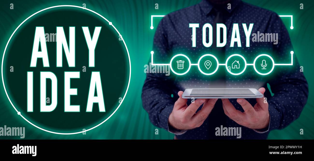 Conceptual display Any Idea, Business overview Asking people if they ...