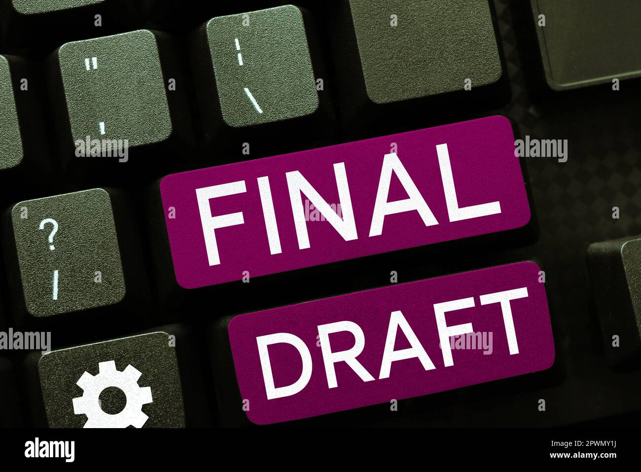 Hand writing sign Final Draft, Business showcase final version of ...