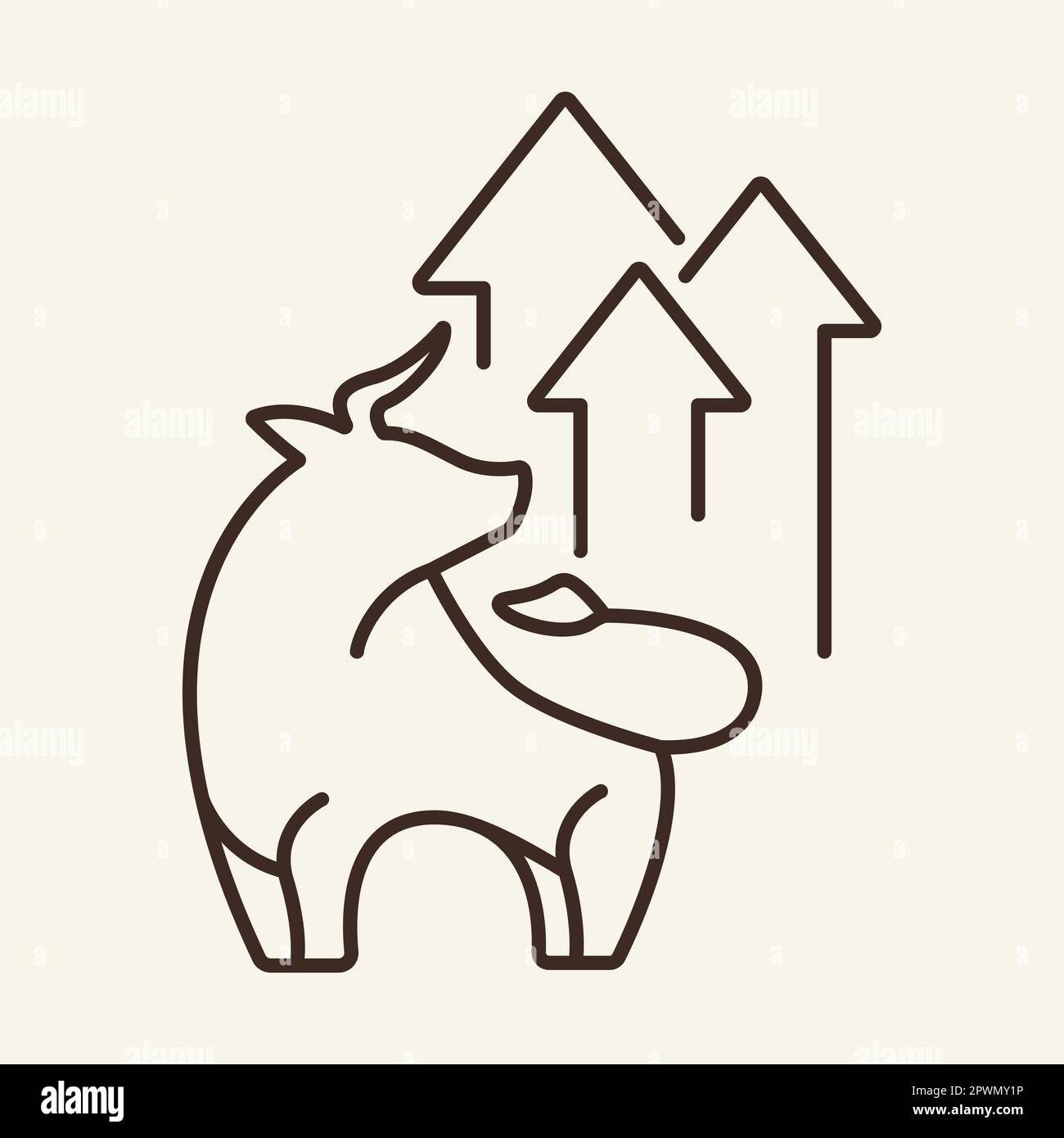 Financial bull logo design trade bull chart hi-res stock photography ...